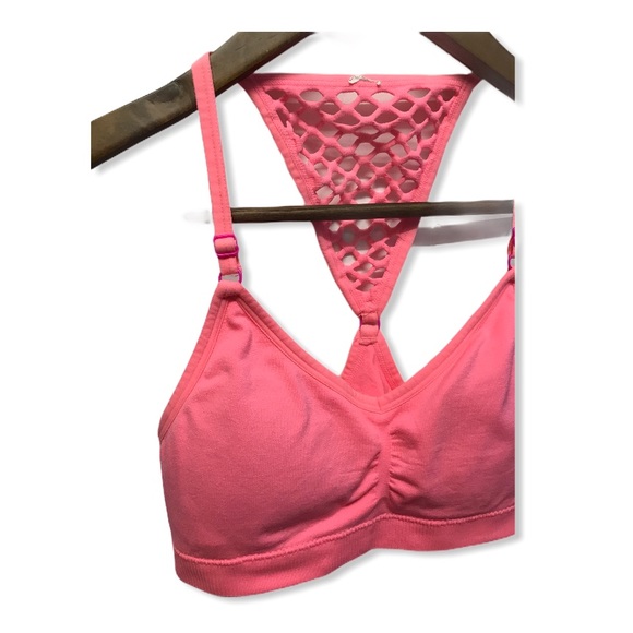 Intimates & Sleepwear | Hot Pink Seamless Sports Bra W Mesh ...